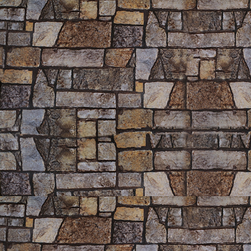 Distressed Stone Grey, Brown, Orange, Blue Stone Peel and Stick Self ...