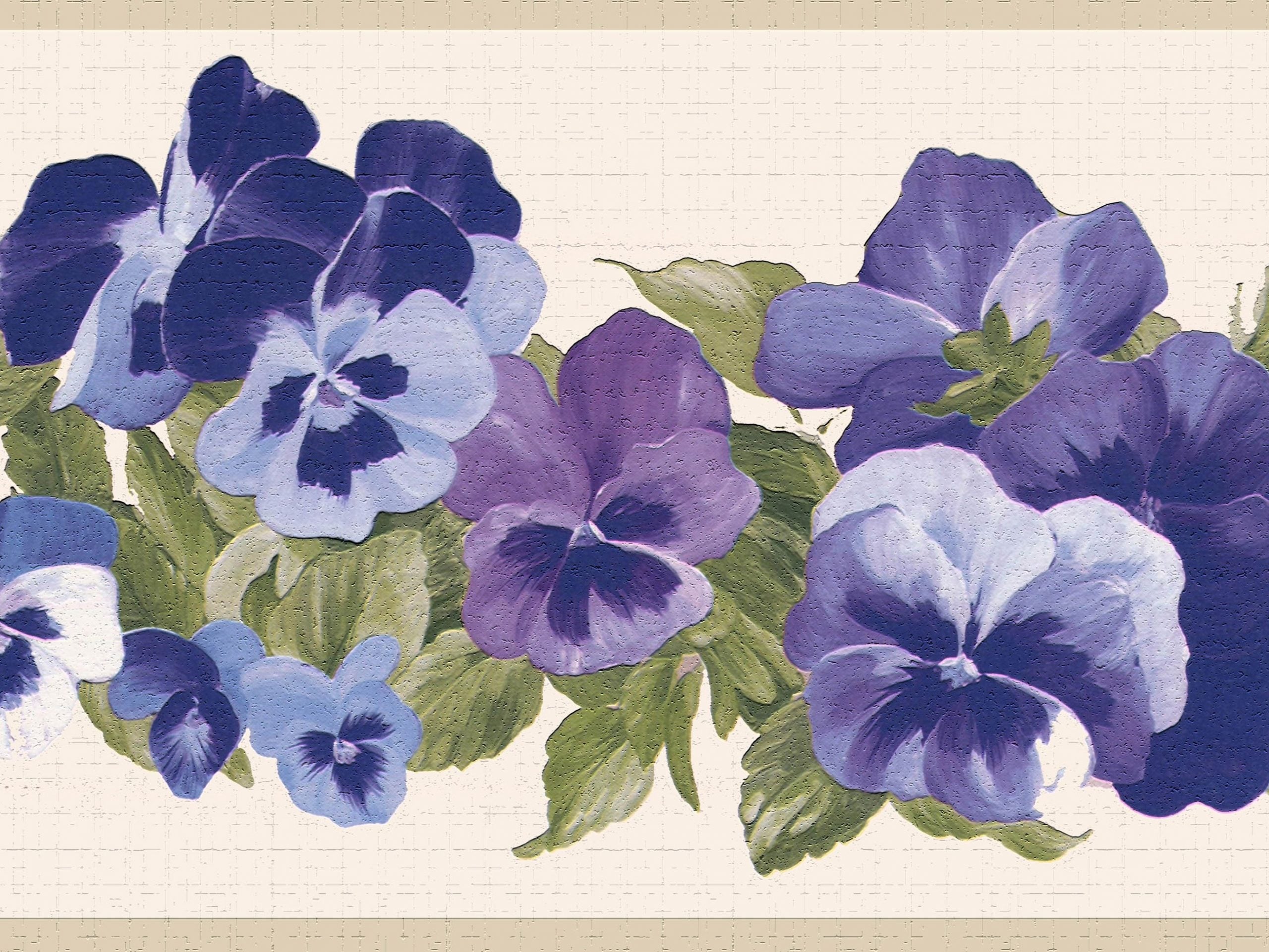 Peel and Stick Wallpaper Border - Floral Indigo Blue Flowers Wall Bord