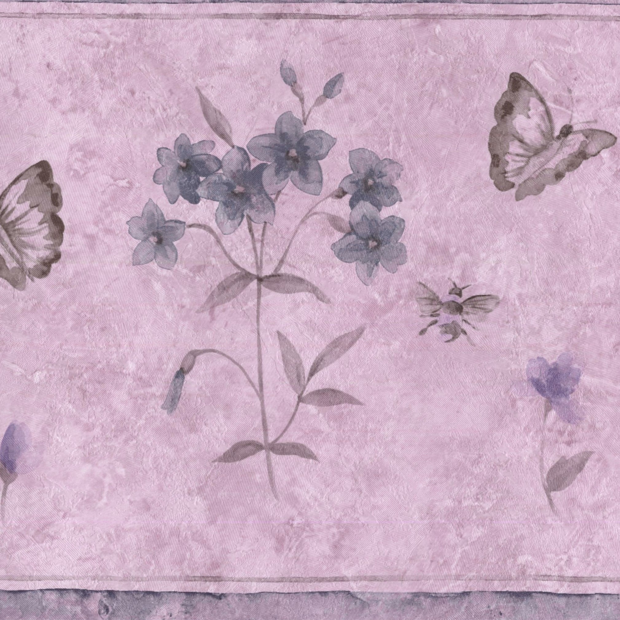 Peel and Stick Wallpaper Border - Abstract Pink Flowers Wall Border ...