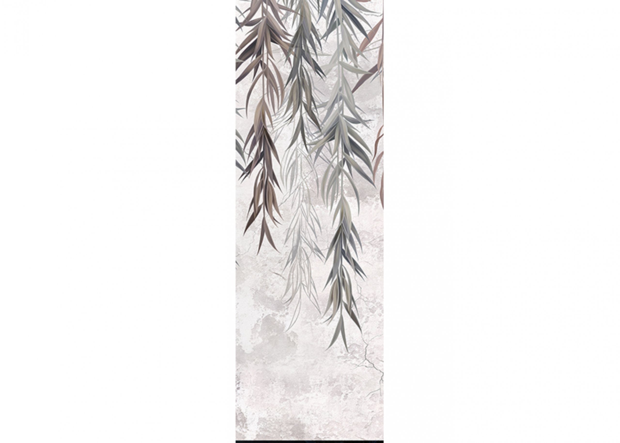 Vines Grey Modern Wall Mural, 35 in. X 106 in. (90cm X 270cm) - Dundee Deco